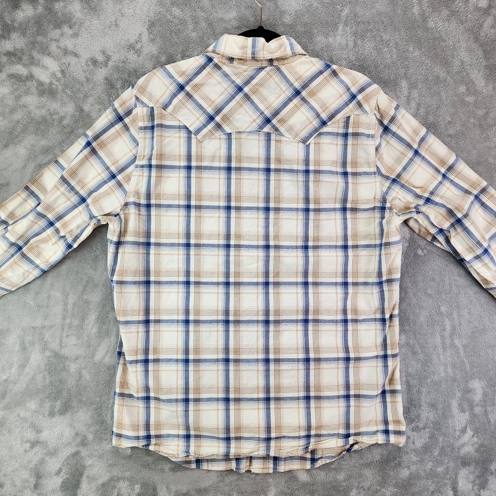 Ruehl 925 Shirt Mens XXL White Plaid Yoke Single Point Pocket Pearl ...