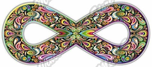 Infinity Symbol Abstract Colorful Rainbow Car Bumper Vinyl Sticker ...