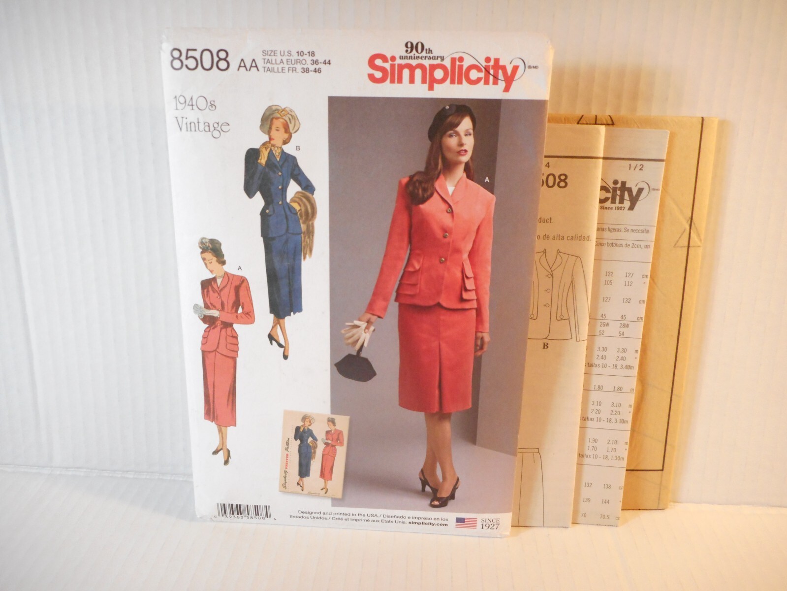 Simplicity Pattern 8508 Misses Vintage 1940s 2 PC Suit Sizes 10-18 ...