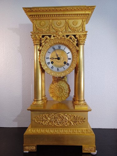 Antique FRENCH Neo-Classical Gilded Portico Clock PONS: 1830 - NEW ...