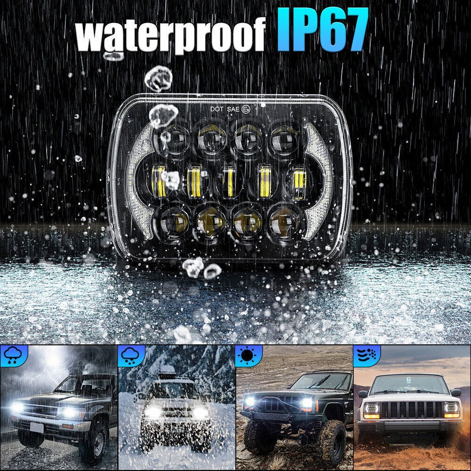 Newest 130W 7x6'' Rectangle LED Headlight for Ford E-100 E-150 E-250 E ...