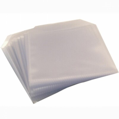 Clear CD/DVD Plastic Wallets with Flap for 1 Disc Durable Sleeves ...