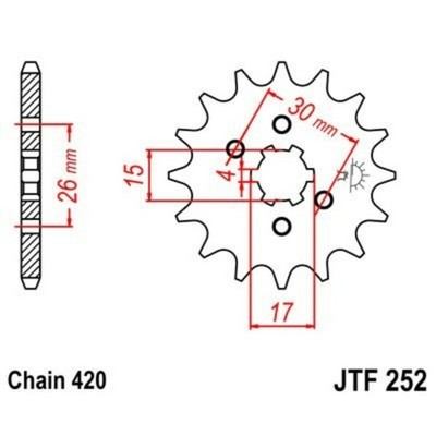 Pignone JT 252 In Acciaio Con 12 Denti Per Moto Ricambi Ciclomotore ...
