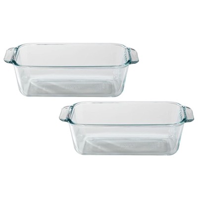 Pyrex 1105394 Basics 1.5 qt 213 Glass Loaf Dishes (2-Pack) | eBay