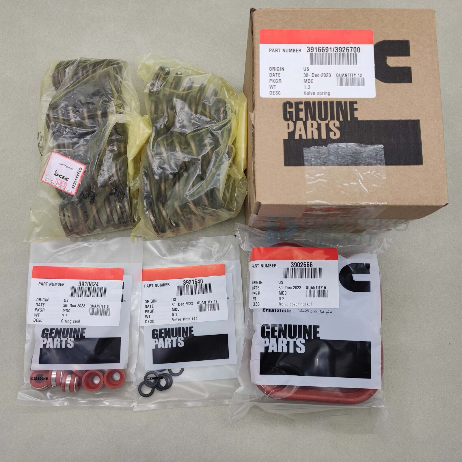 Upgraded Set 12 High RPM Valve Springs Gaskets For Cummins 6BT 5.9 12V ...