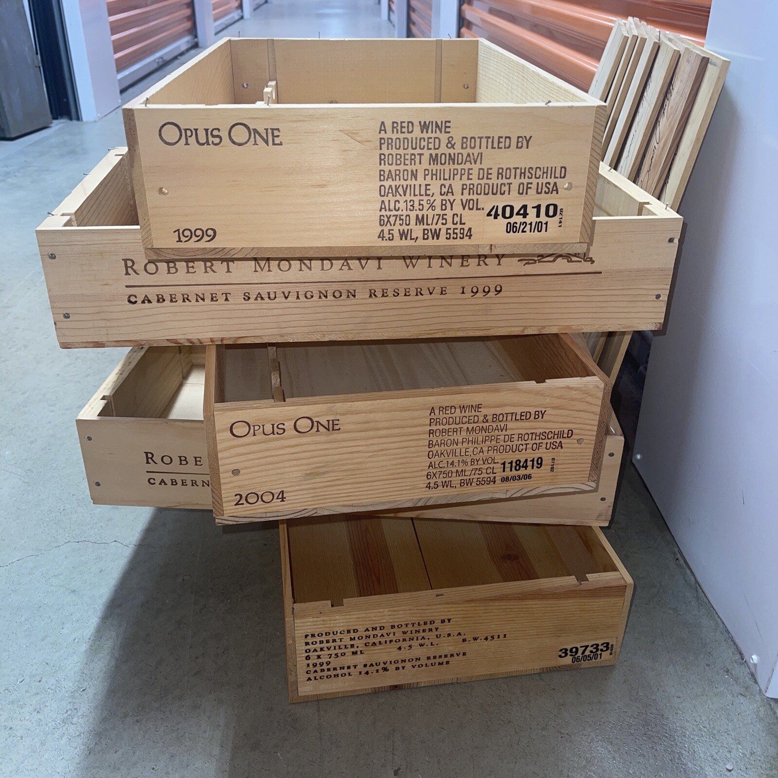 Lot of 5 Opus one Wooden wine boxes with lids 1999, 2004 | eBay