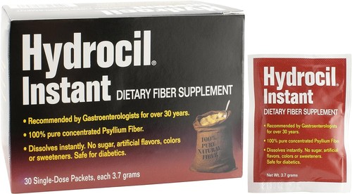 Hydrocil Instant Dietary Fiber Supplement, Psyllium Husk Powder, 30 ...
