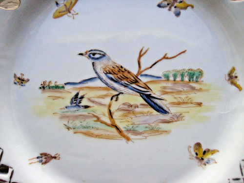Vtg Mark Roberts 10 " Reticulated Plate Birds Butterflies Insects Gold ...