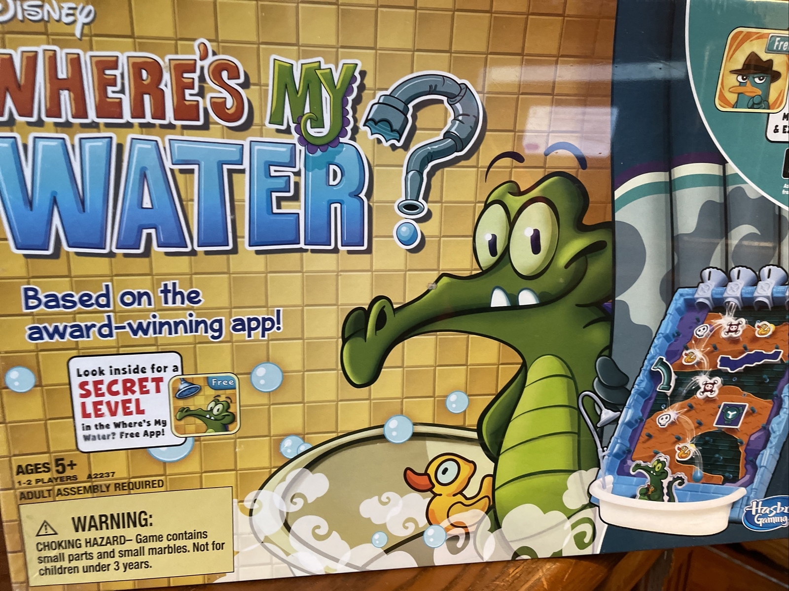 WHERE'S MY WATER? Game DISNEY Kid's Ages 5+ 1-2 players Hasbro Marbles ...