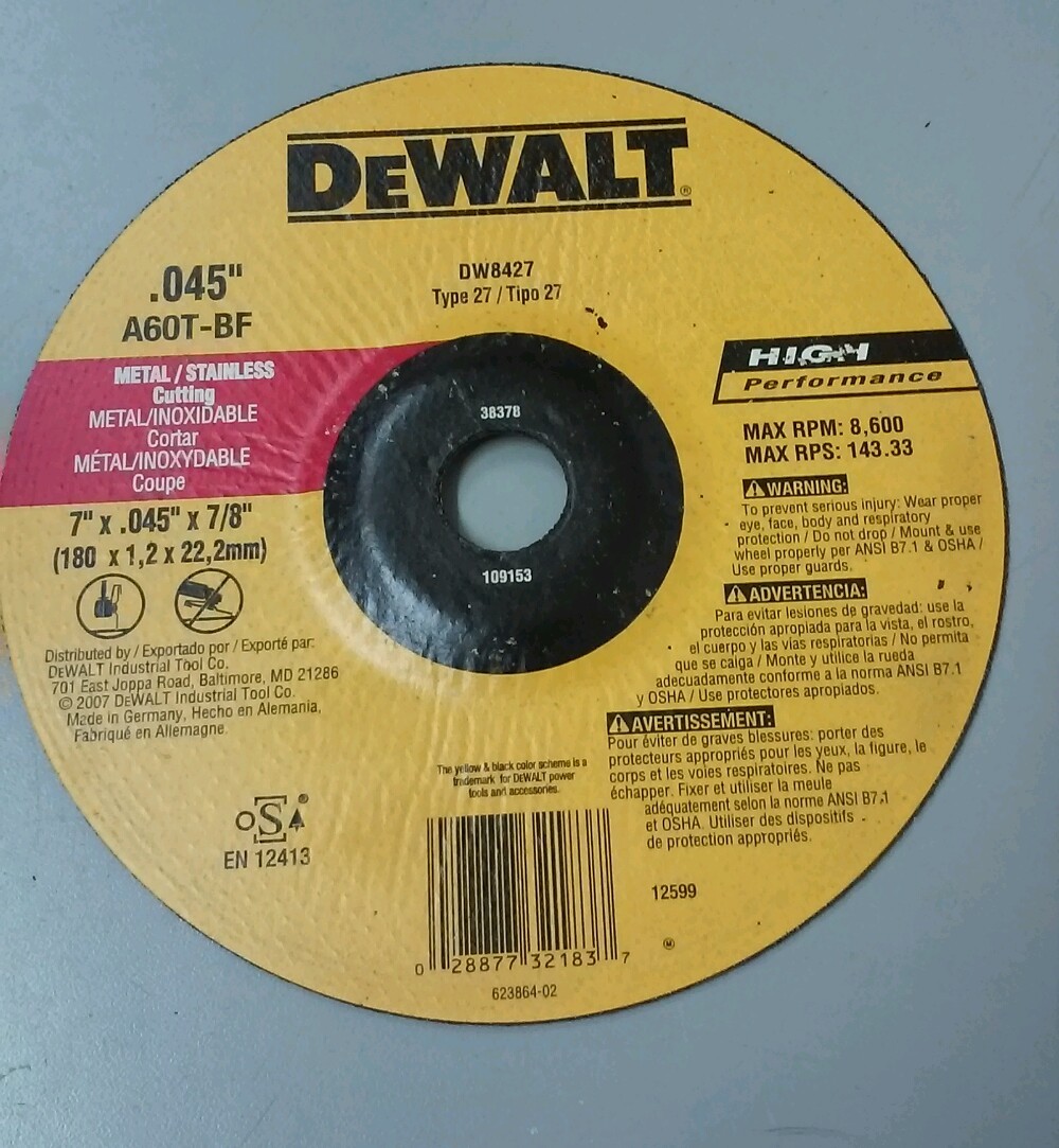 DEWALT DW8427 CUTTING DISC 7" .045 | eBay