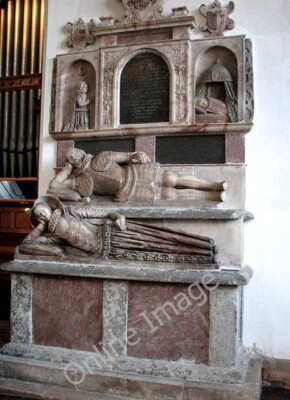 Photo 6x4 All Saints church - monument to Sir Clement Spelman and wife ...