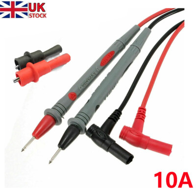 Digital Multimeter Test Leads 10A Quality Extension Lead Probes Volt ...