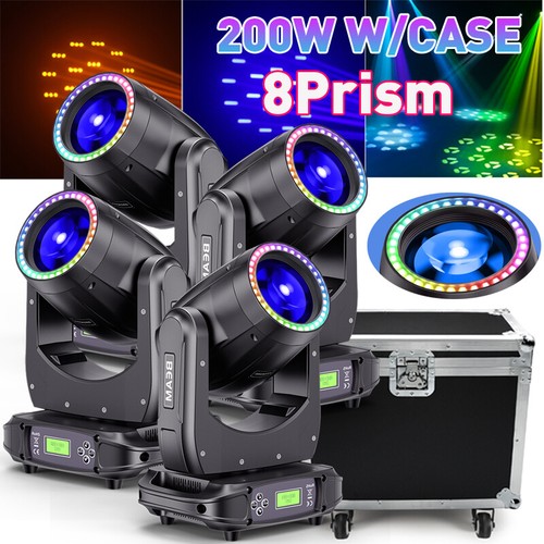 4PCS 200W LED Moving Head Light RGBW Gobo Beam Stage Lighting DJ Disco ...