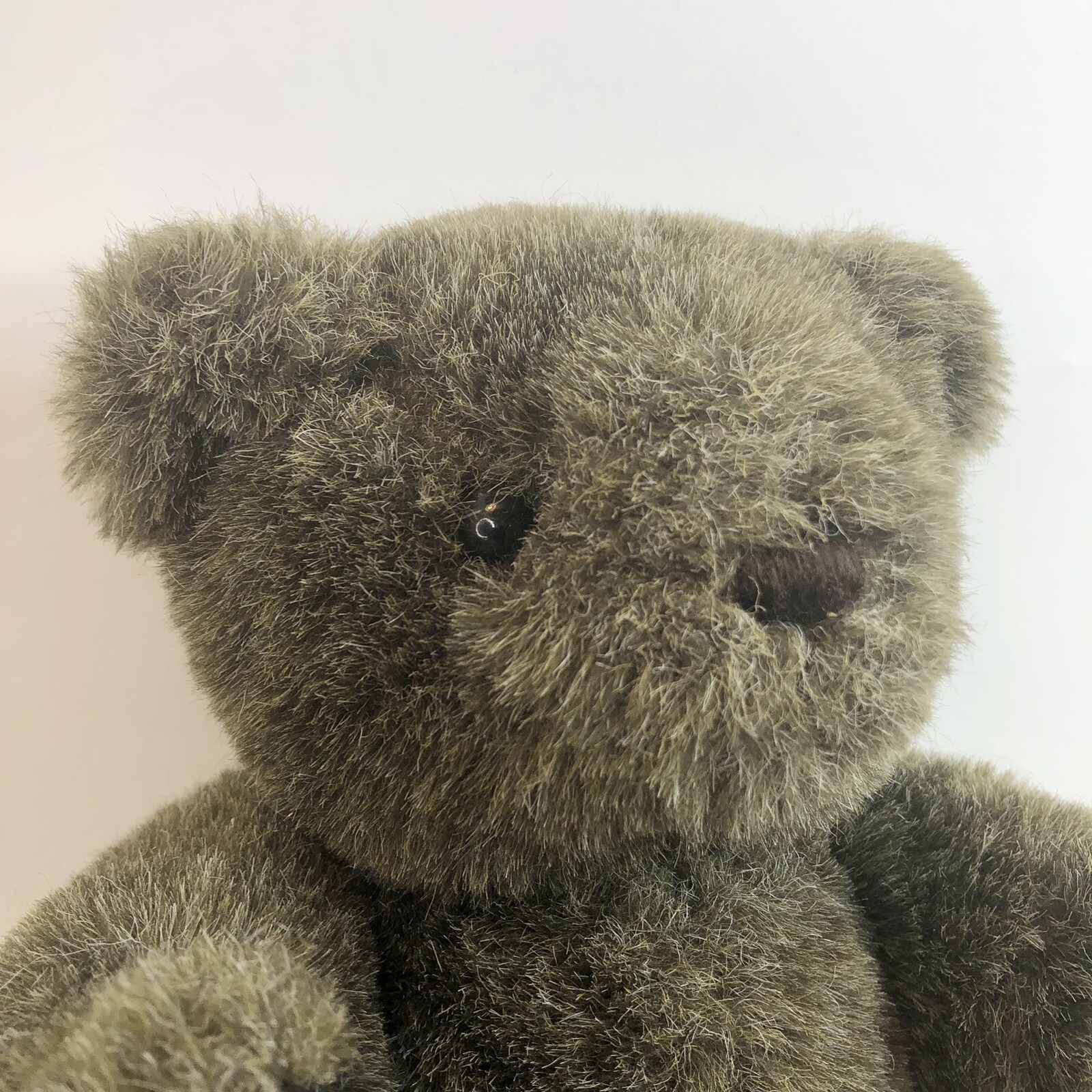 Gund Vintage Jointed Teddy Bear Dark Brown/ Gray mix Plush Stuffed ...