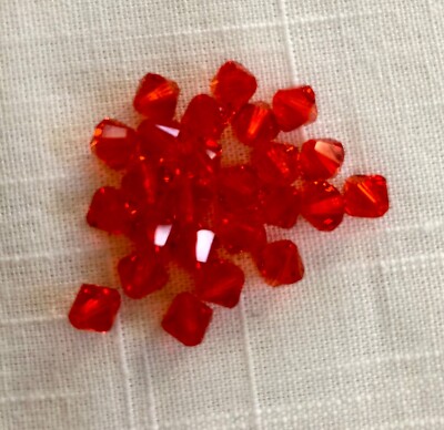 25 pc SWAROVSKI CRYSTAL HYACINTH Loose 6mm BEADS 5328 Bicone, Orange ...
