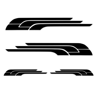 Camper Van STRIPES CURVES Graphics Stickers Decals x4 for Motorhome ...
