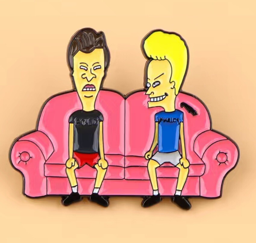 Beavis & Butthead on Couch Custom Enamel Pin Brooch Badge | eBay