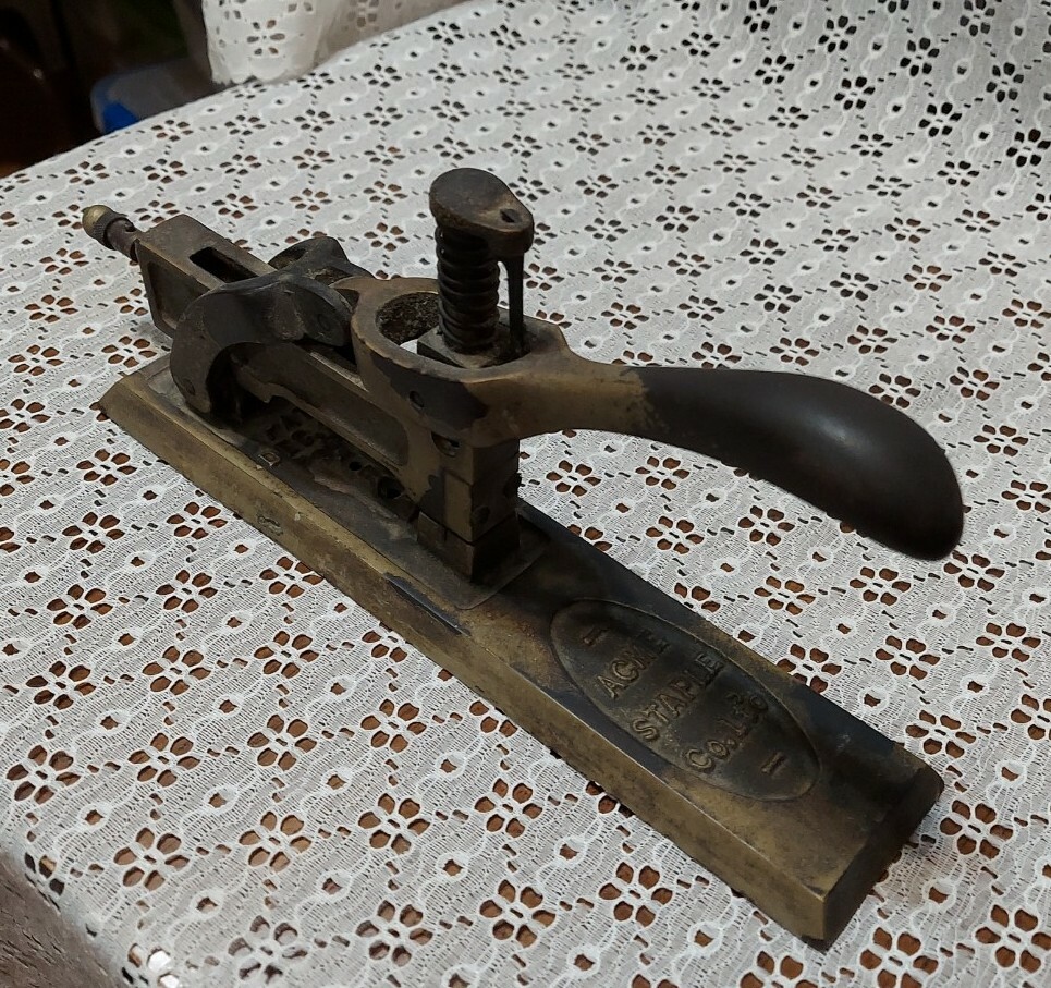 Vtg Antique Cast Iron Steel ACME Stapler Co Midget Camden NJ Staple ...