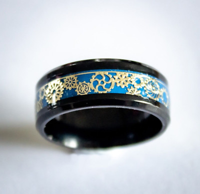 Quality Mens size 11/W tungsten gear cogs mechanic wedding engagement ...