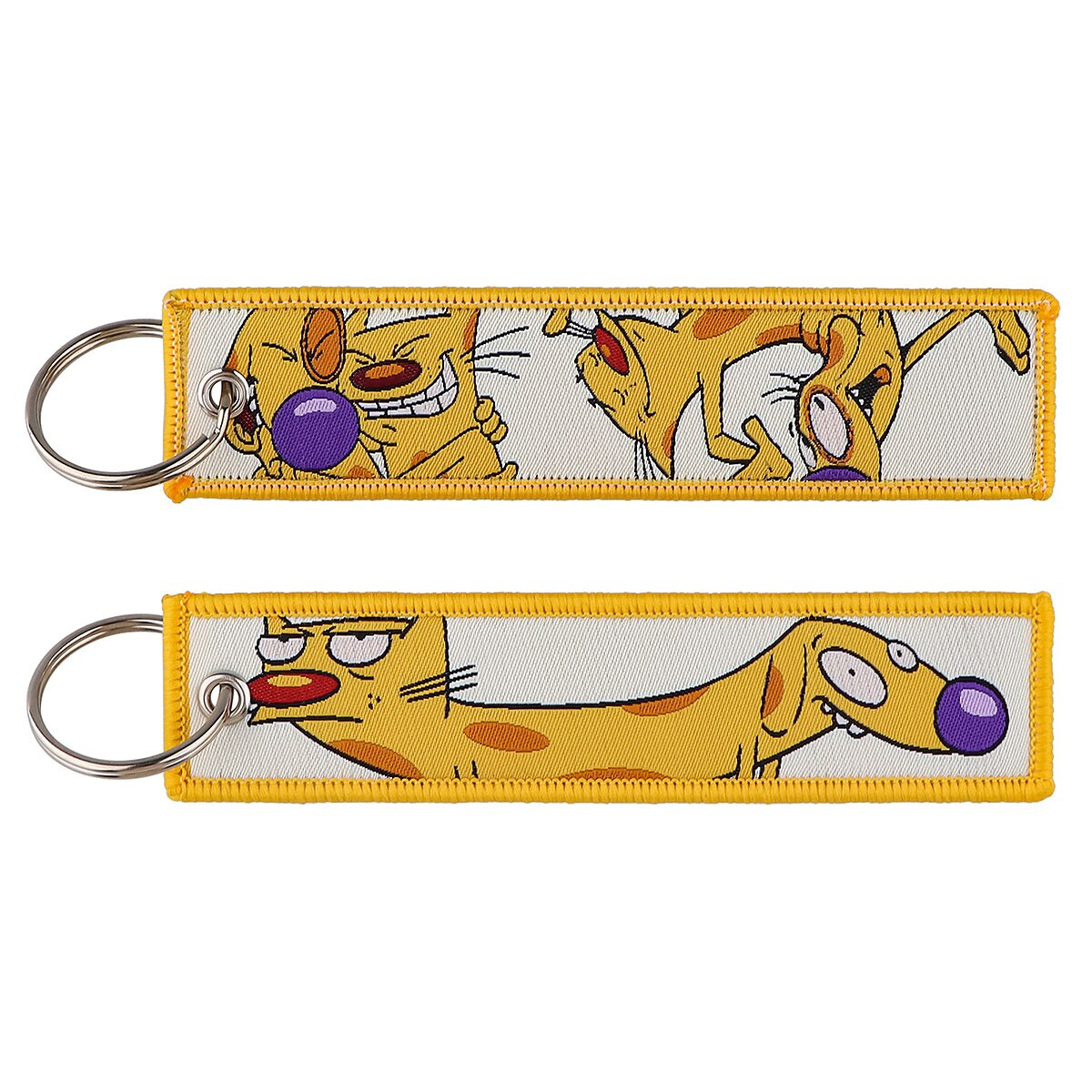 90's Cartoons Childhood Shows Keychain Keyring Double Sided Embroidered ...