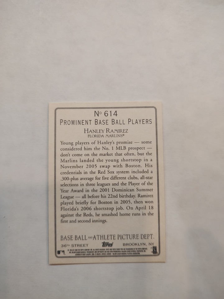2006 Topps Turkey Red Baseball Card #614 Hanley Ramirez RC (PWE) | eBay