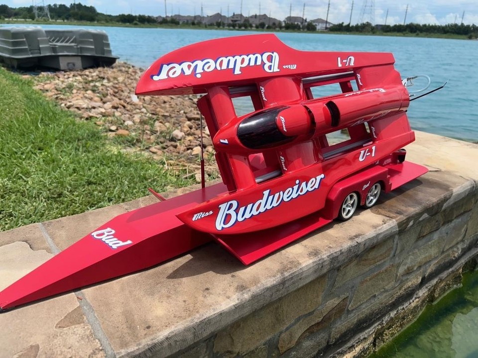 Budweiser Triple-Wing Racing Hydroplane & Custom Trailer by Hydro ...