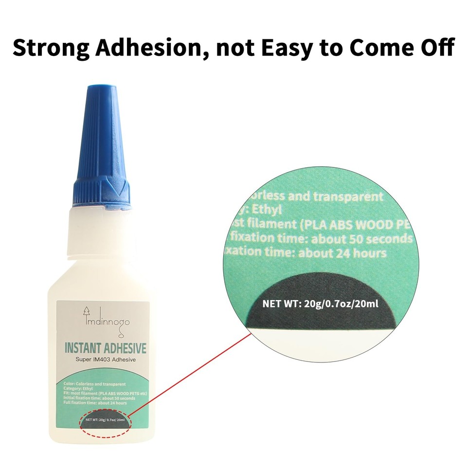 3D Printer Accessories 3Pcs Super Glue Model Adhesive 20ml Each with 3 ...