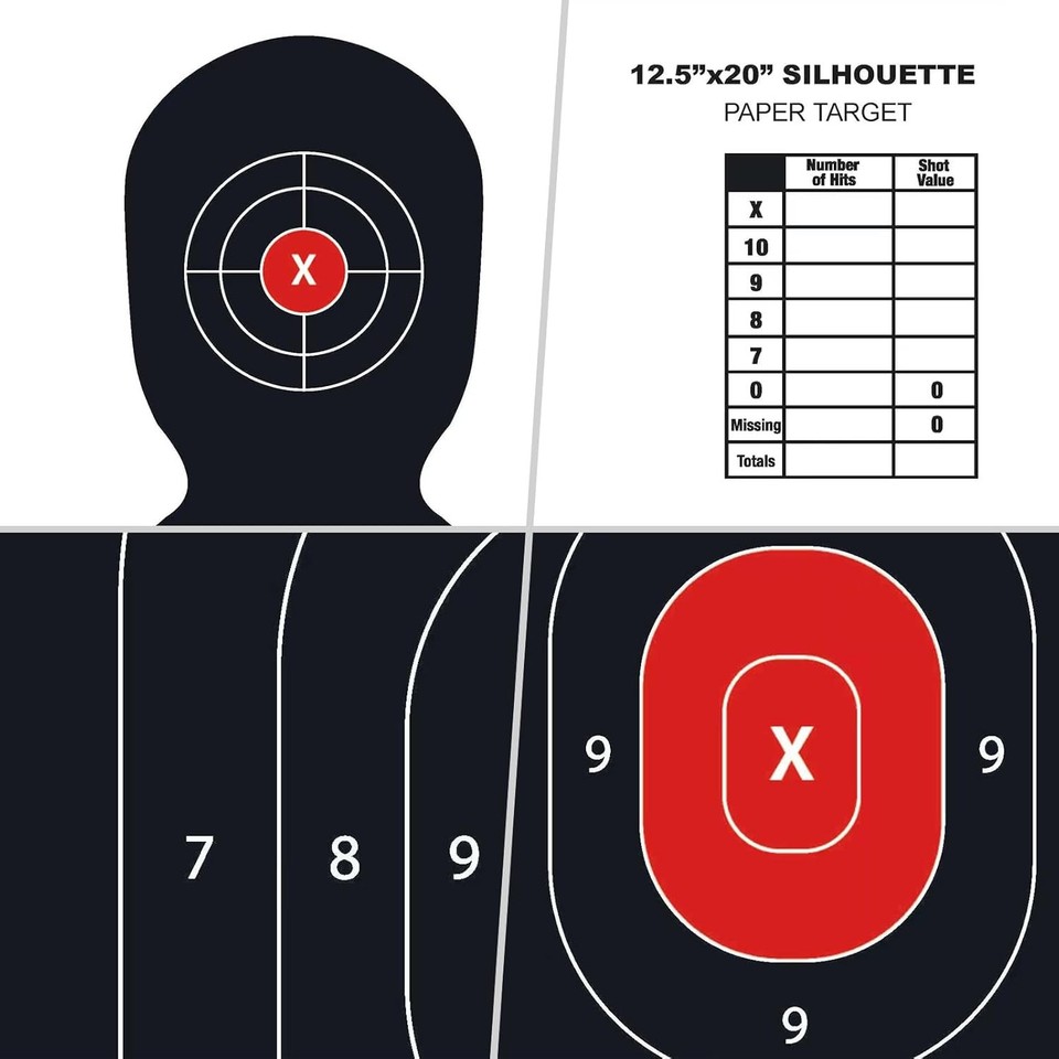 10PCS Paper Targets for Shooting Range, 14X22 Inches 14X22", Black | eBay