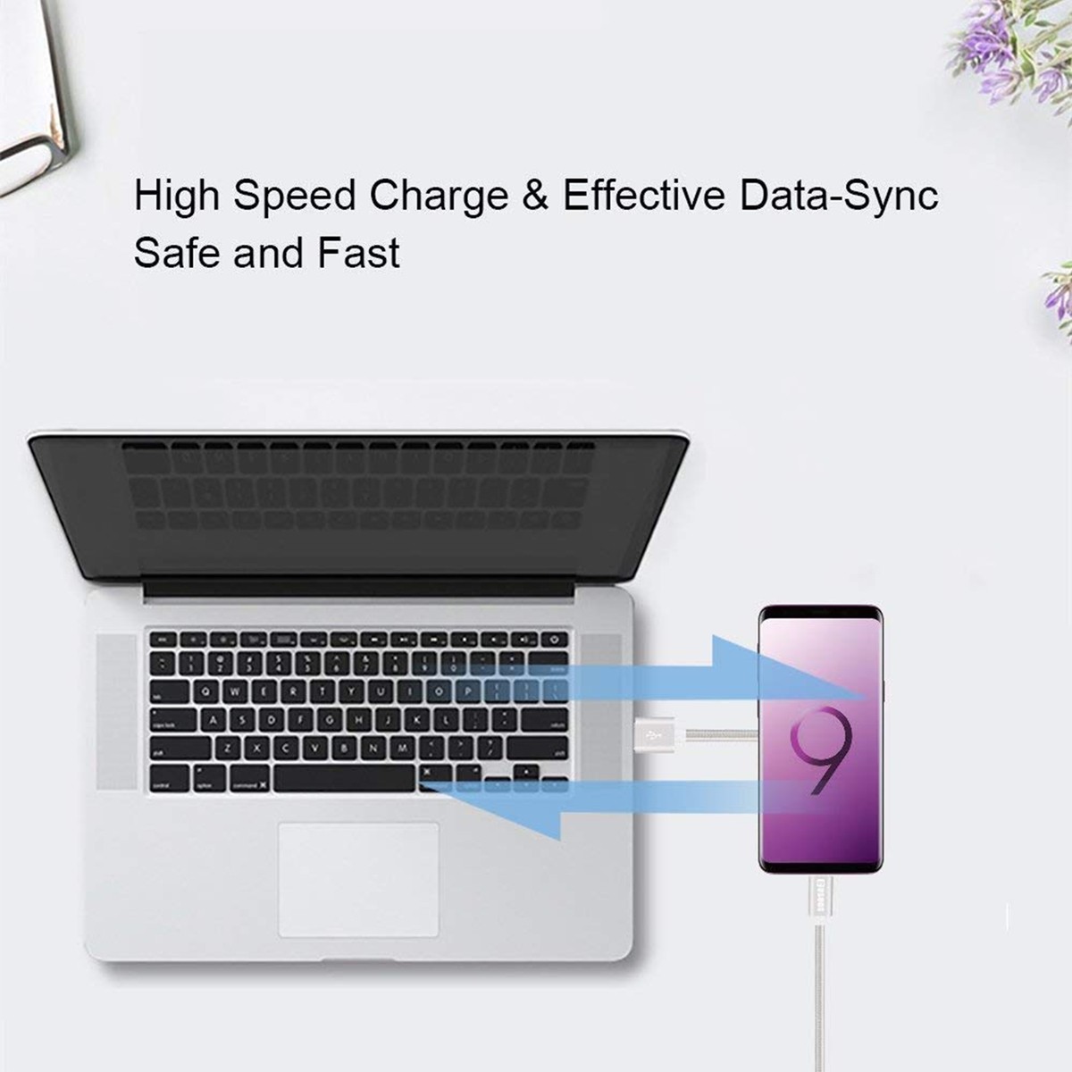 Type C Cable to USB C for Macbook A1932 2018 PD 60W QC3.0 3A Fast ...