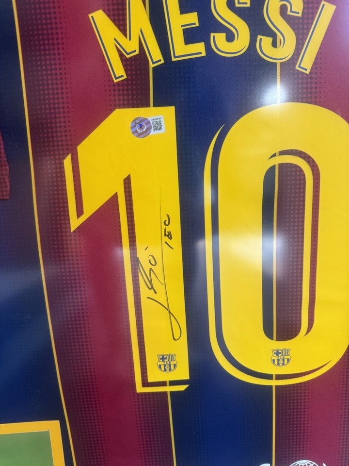 Messi Signed jersey framed Beckett COA Barcelona | eBay