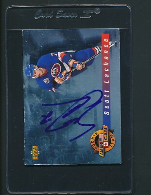 1992/93 Upper Deck #AC4 Scott Lachance Islanders Signed Auto *B1857 | eBay