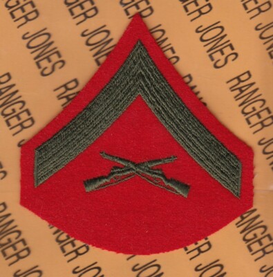 USMC Marine Corps LCpl Lance Corporal E-3 rank patch single 4M | eBay