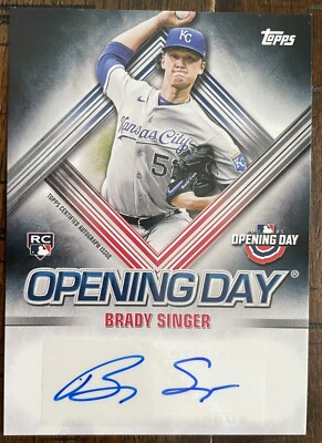 2021 Topps Opening Day Opening Day Auto Brady Singer #ODA-BS Rookie RC ...