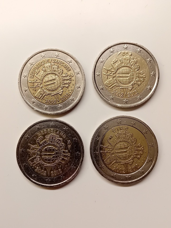 Set of commemorative 2 euro coins 2012 10th anniversary of euro ...