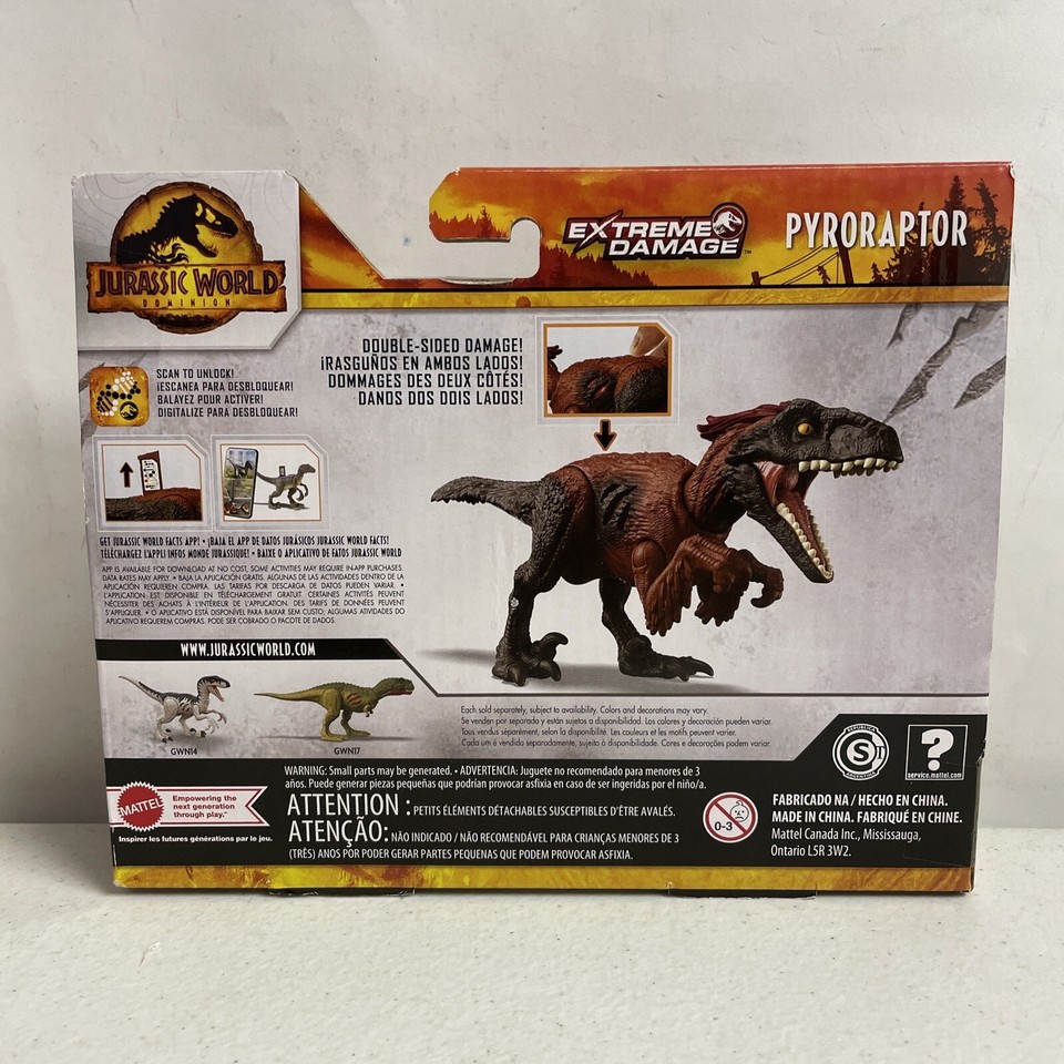 Jurassic World Dominion Pyroraptor Action Figure Mattel Extreme Damage ...