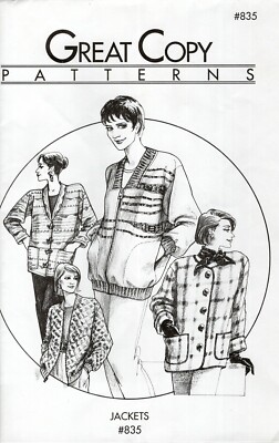 Great Copy Patterns #835 Bomber Jacket or Boxy Style Jacket Sz XS-XL UC ...