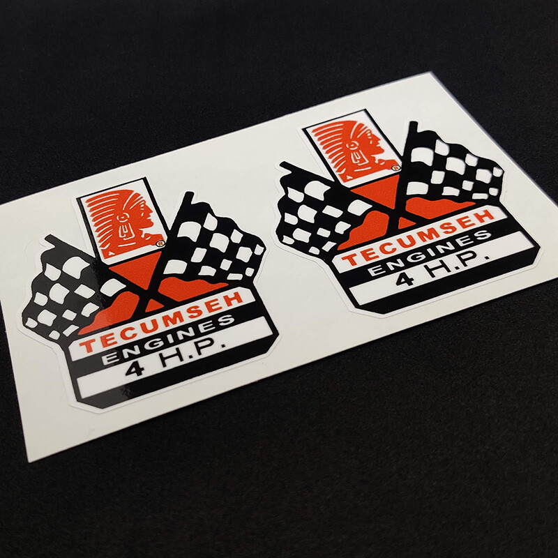 TECUMSEH ENGINE 4 HP DECALS, Vinyl STICKERS for Mini Bike, Go Kart ...