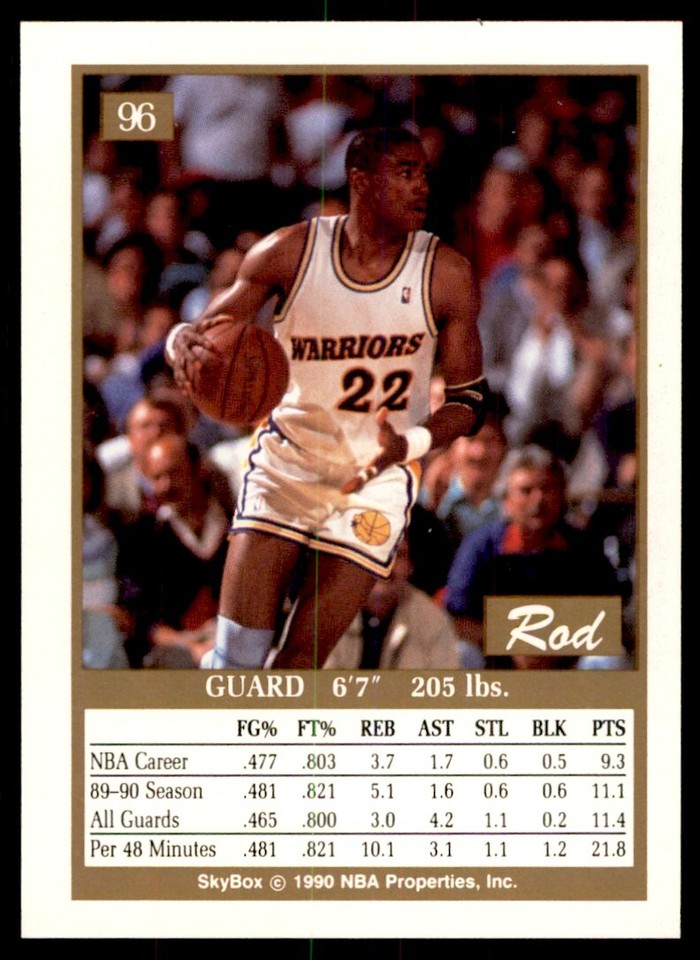 1990-91 SkyBox Rod Higgins . Golden State Warriors #96 | eBay