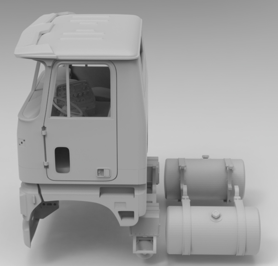 3d printed 1/24th Ford CL 9000 SCALE CAB 64" DAY CAB dual headlight ...