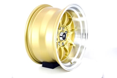 MST MT11 Wheels Rim 15x8.0 4x100/4x114.3 ET0 73.1CB Gold w/Machined Lip ...