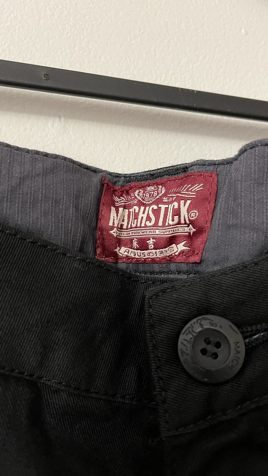 MATCHSTICK CARGO PANTS BLACK SIZE 32 | eBay