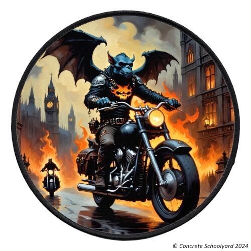 Motorcycle Gargoyle Patch Up to 25cm, Large Jacket Backpatch MC Biker ...