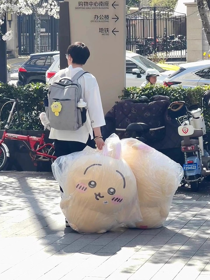 80cm Cartoon Huge Plush Doll Chiikawa Hachiware Stuffed Throw Pillow ...