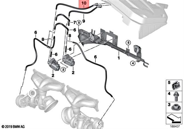 Genuine BMW E71 F01 F02 SAC Turbocharger Vacuum Control Hose OEM ...
