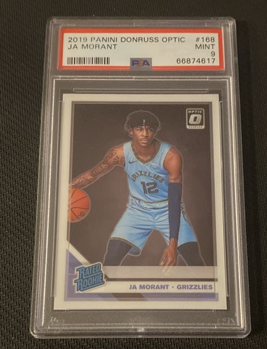 JA MORANT Rookie Graded PSA 9 Donruss Optic Card #168 Memphis Grizzlies ...