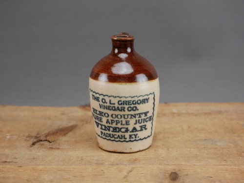 Stoneware advertising mini jug apple juice vinegar KY see more this ...