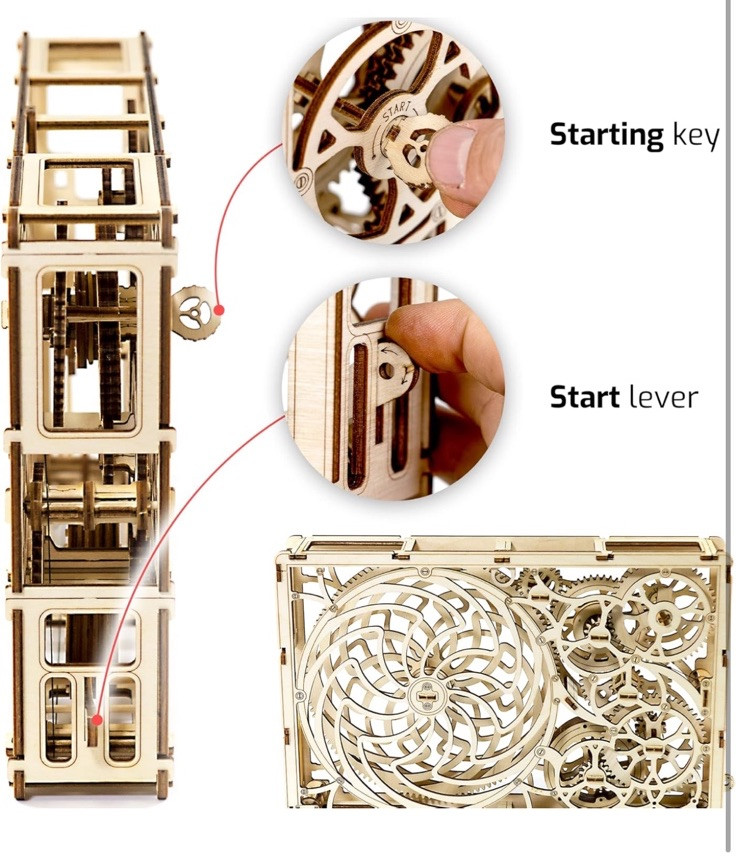 Wooden City Kinetic Picture 3D Mechanical Model Puzzle 3D DIY Toy 185 ...