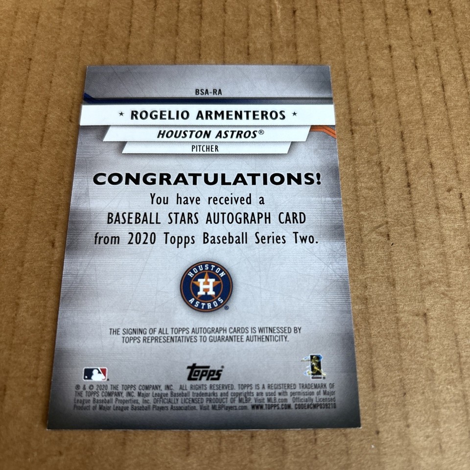 2020 Topps Stars AUTO GOLD SP /50 Rogelio Armenteros #BSA-RA Astros ...