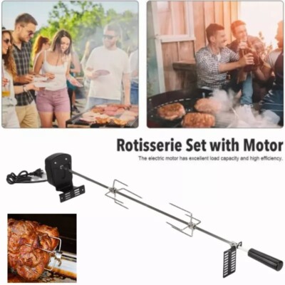 Electrical BBQ Barbecue Rotisserie Spit Universal Tool With Extra Quiet ...