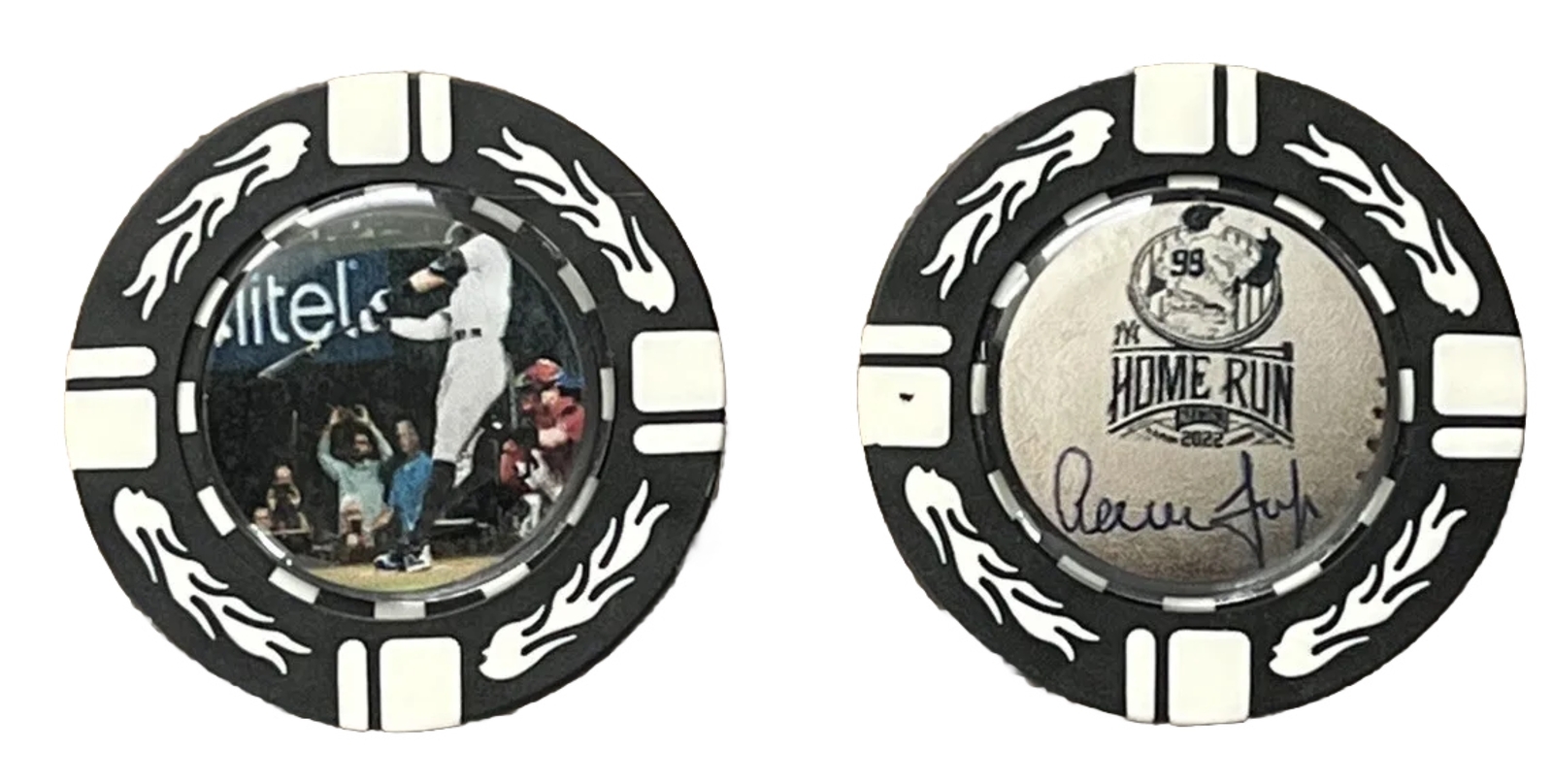 New York Yankees Aaron Judge 62 Home Run *Signed poker chip ball marker ...